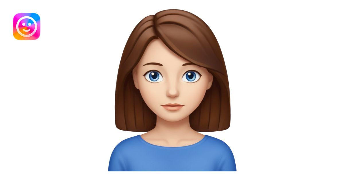 lady with a shoulder-length brown hair emoji | AI Emoji Generator