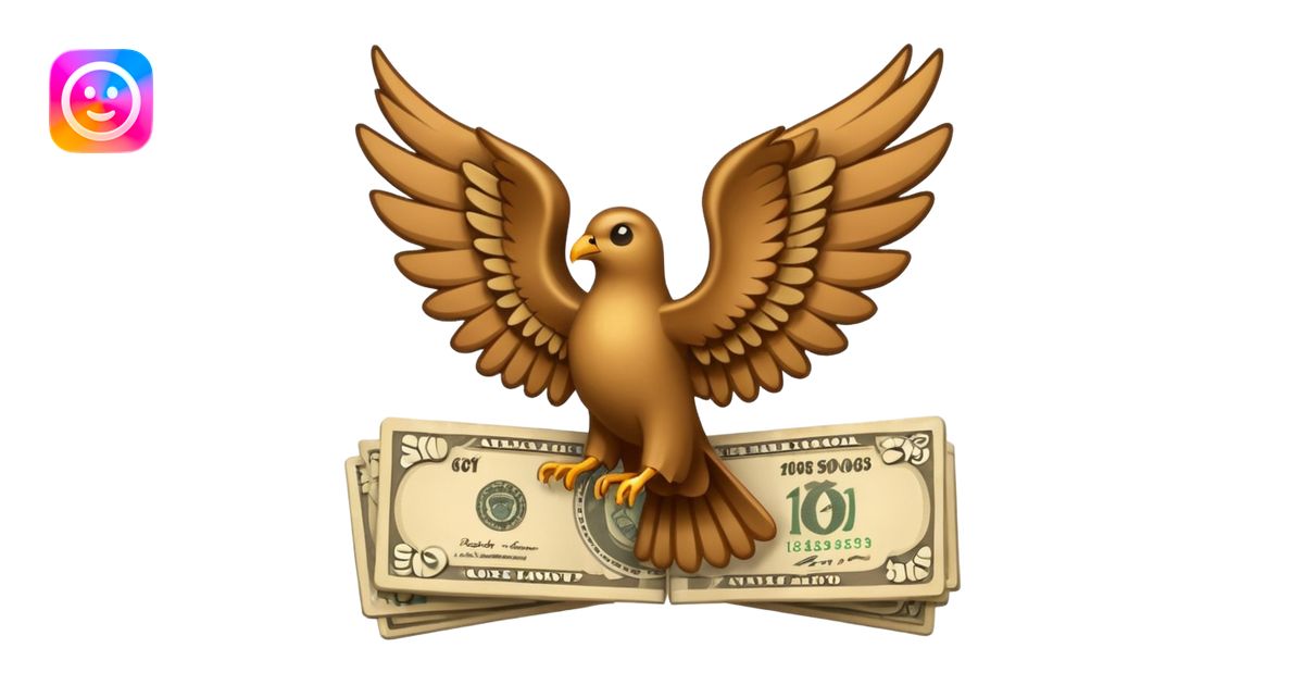 billete con alas emoji | AI Emoji Generator