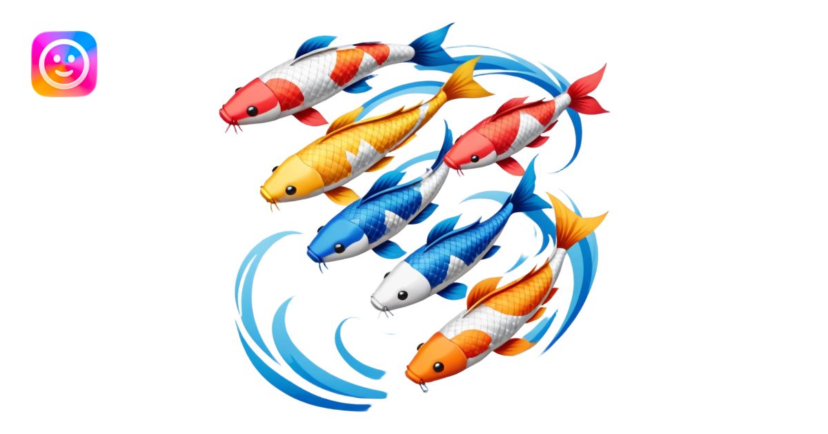 Koinobori, many koi kite emoji | AI Emoji Generator