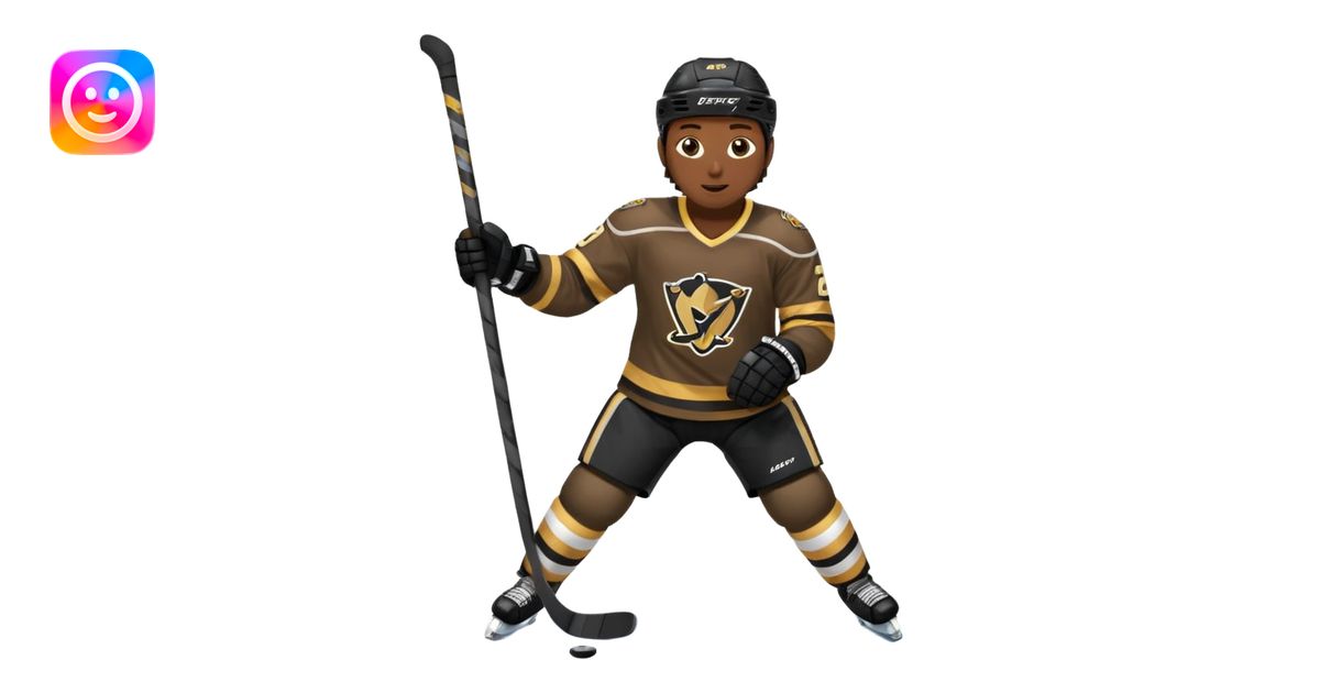 Back Shot Of Hockey Player Celebrating, sliding on one knee, with Left ...