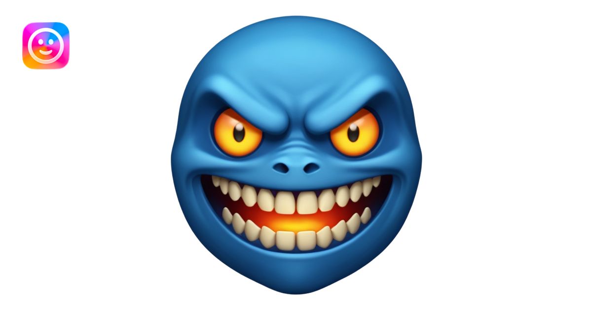 blue scary face thing emoji | AI Emoji Generator