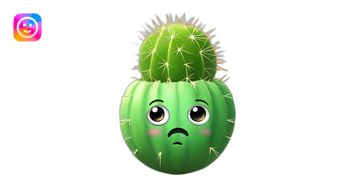 ball cactus with face emoji | AI Emoji Generator