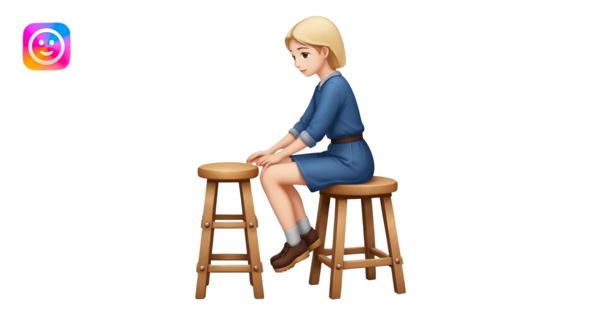 a person sitting on stool with backs turned emoji | AI Emoji Generator
