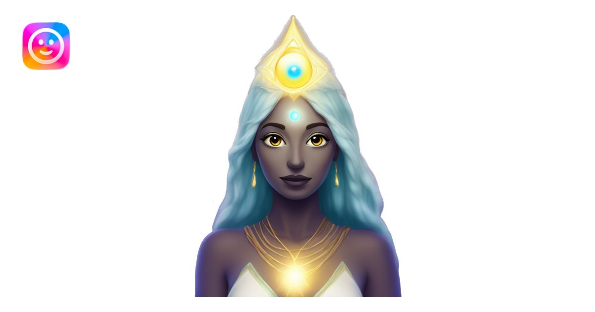 Pleiadian radiant glowing diva woman female third eye emoji | AI Emoji ...