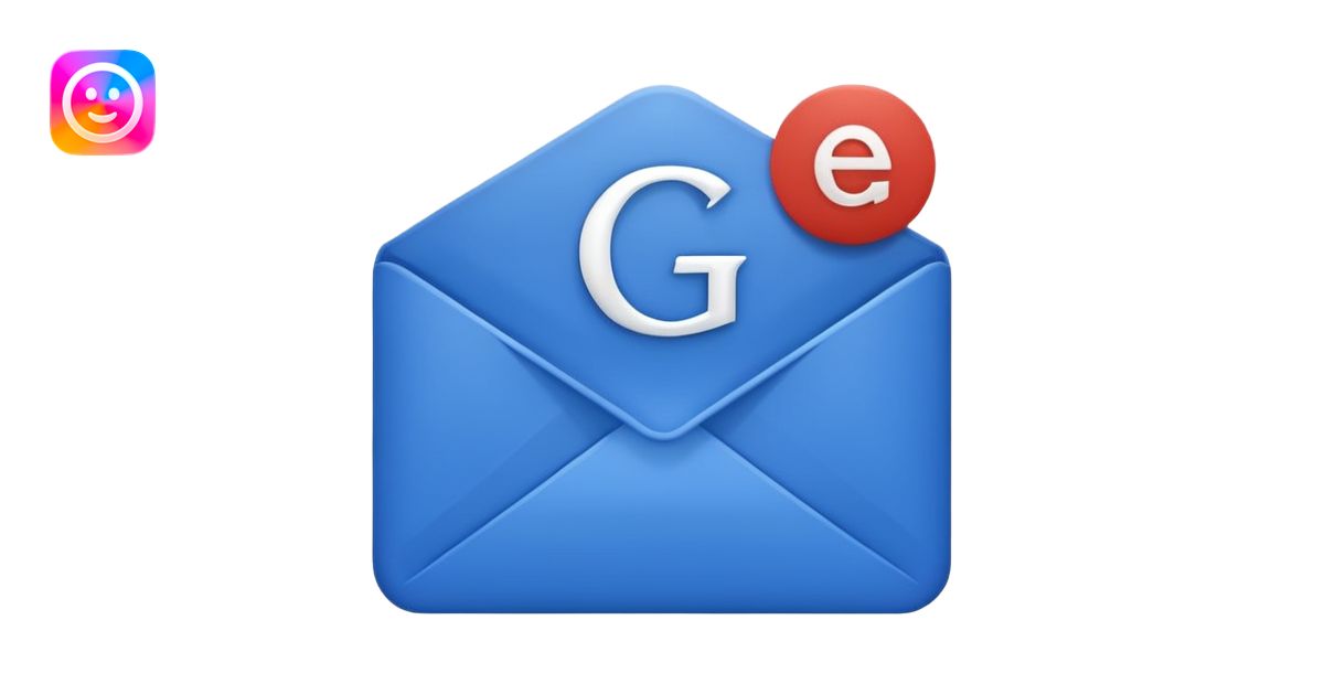 Gmail with the letter “E” on it emoji | AI Emoji Generator
