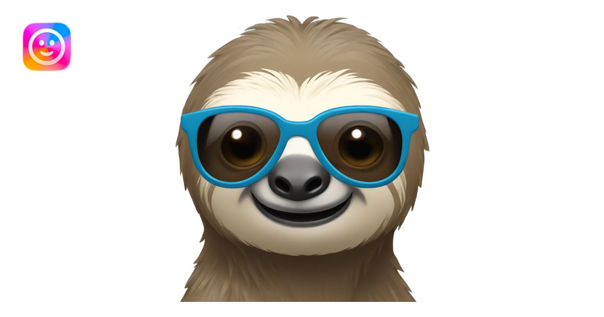 Sloth wearing sunglasses emoji | AI Emoji Generator
