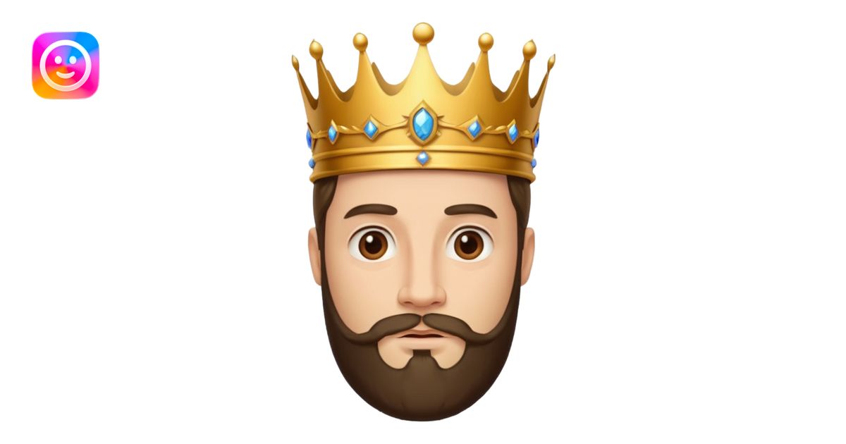 King with crown and beared emoji | AI Emoji Generator