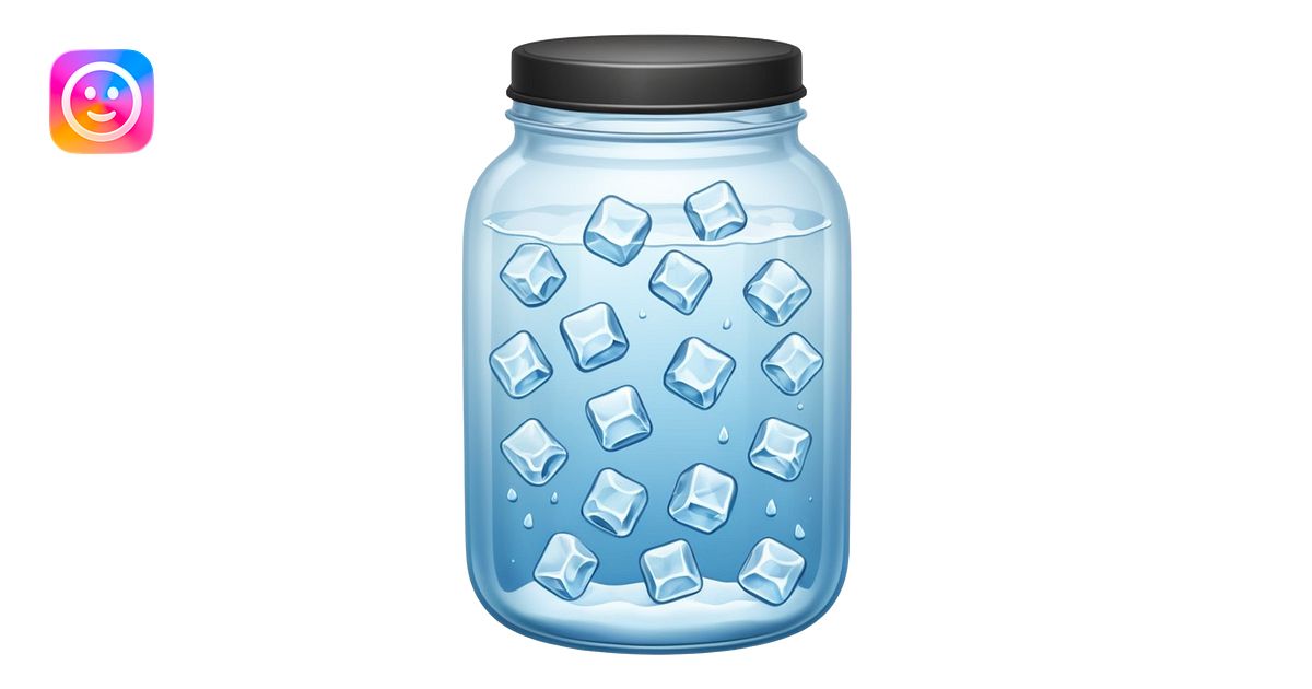 SLIM ICE JAR WITH LOTS OF ICE WITHOUT CAP ON emoji | AI Emoji Generator