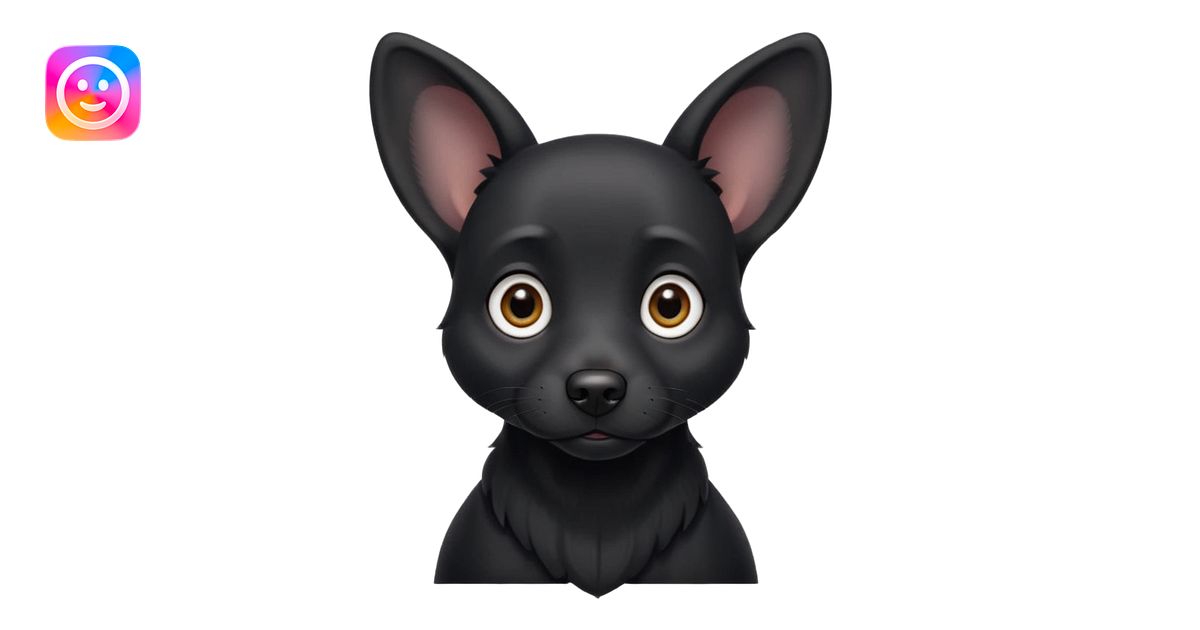 Shadow is a black dog with big upright ears and bright, expressive eyes ...