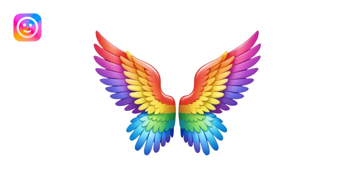 Tiny small mini left and right rainbow angel wings. Between left and ...
