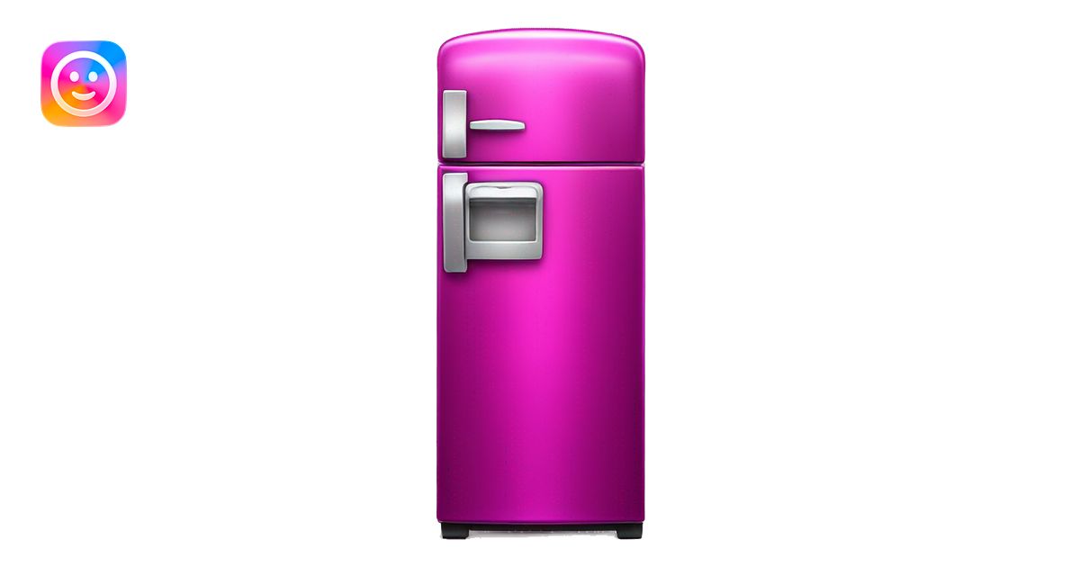 Realistic metallic fuschia fridge isolated. emoji | AI Emoji Generator