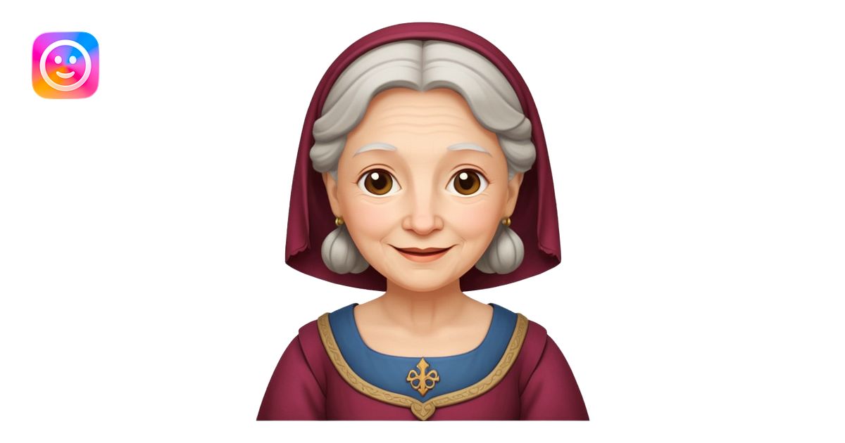 The kind and amiable grandmother in medieval fairy tales emoji | AI ...
