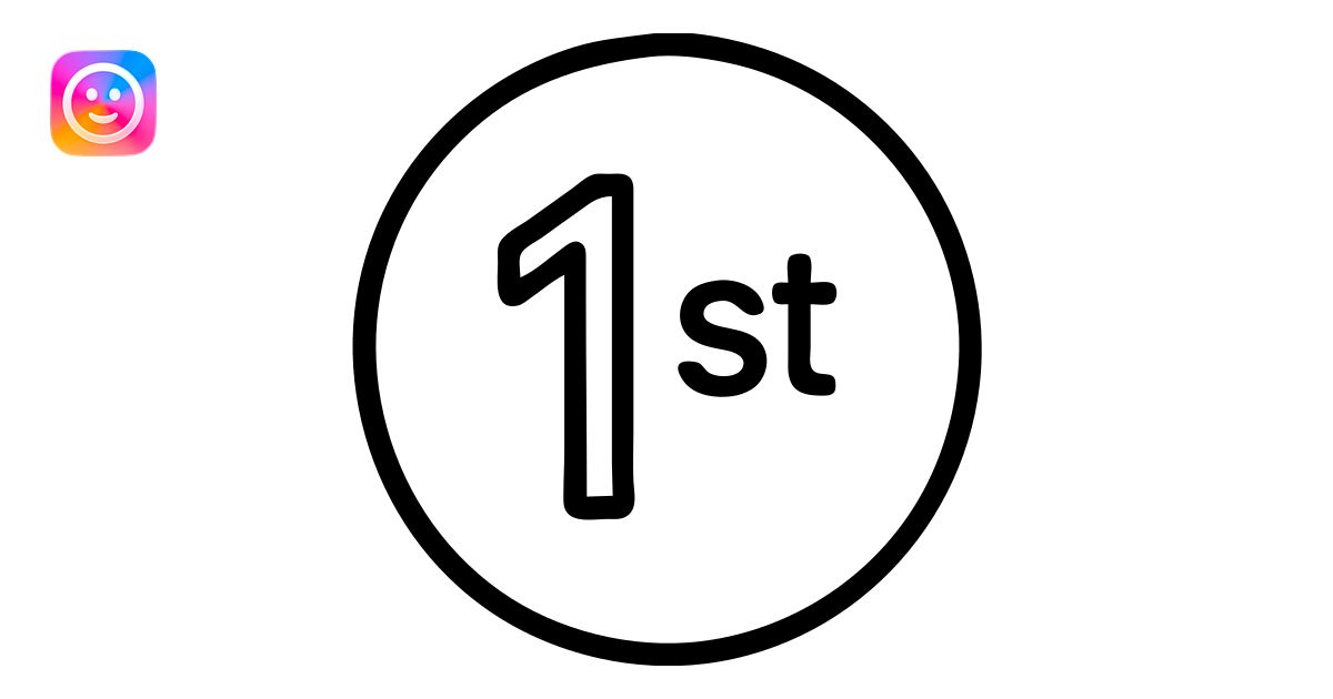 first ,a 1 in a circle with 'st' in the circle icon | AI Emoji Generator