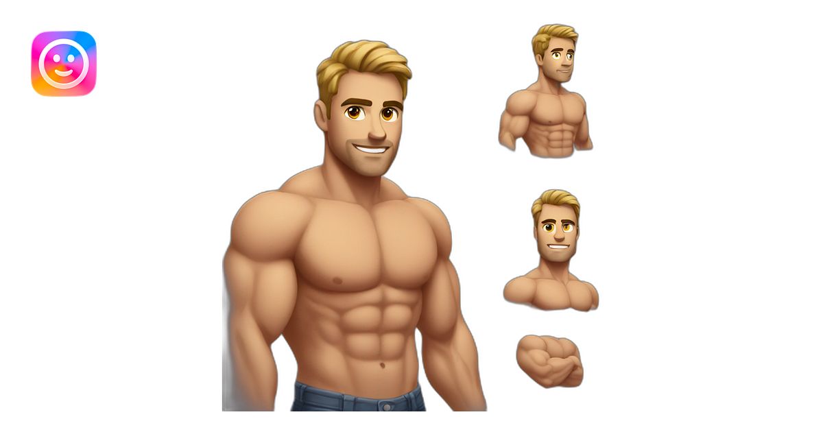super buff muscular handsome man emoji | AI Emoji Generator