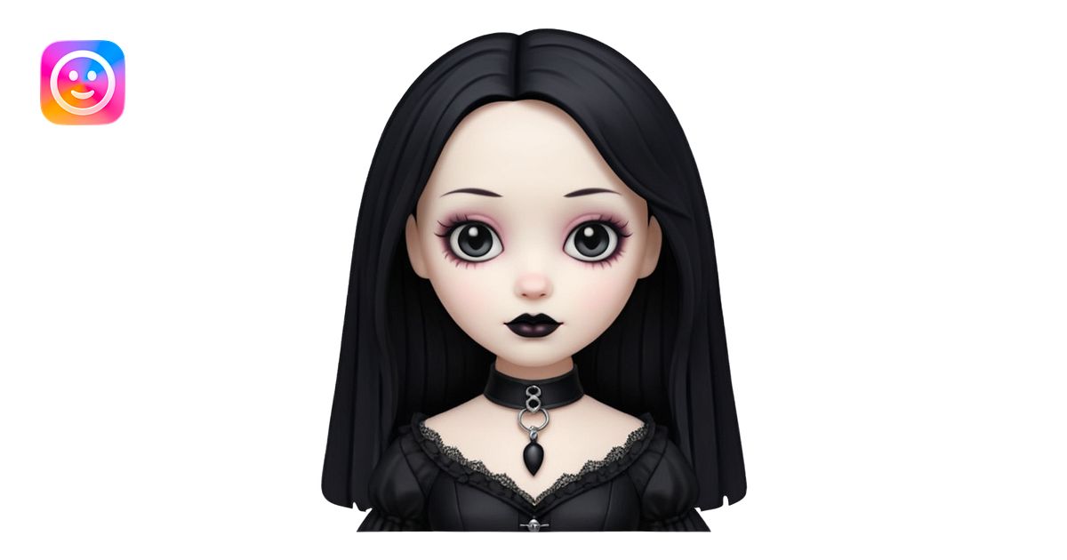 gothic girl, gothic style, vinyl doll figure emoji | AI Emoji Generator