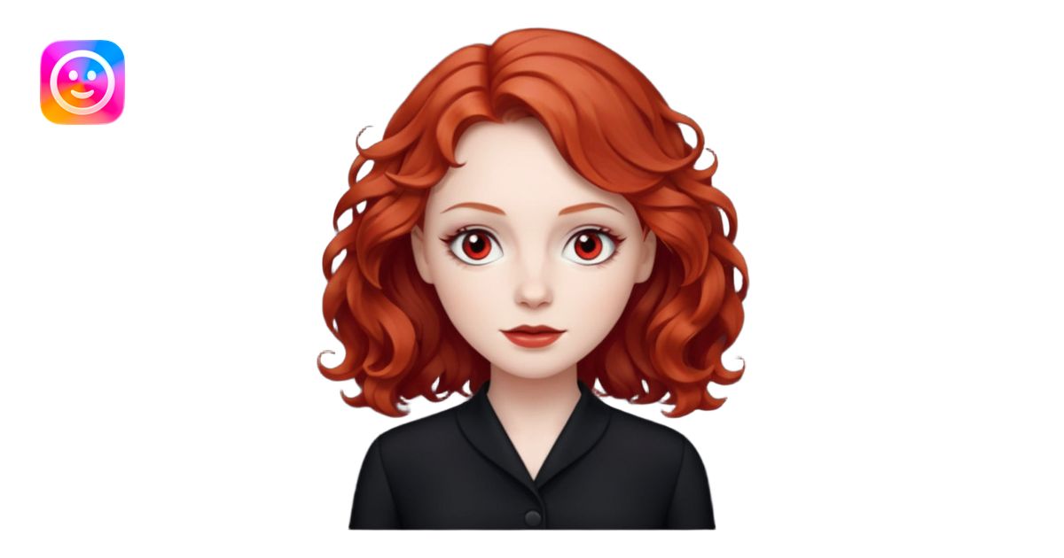 Julia Grant from Summer of Fear with medium red wavy hair, black outfit ...