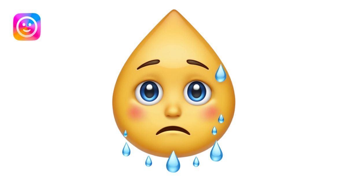 Emoji face sad and sweating water emoji | AI Emoji Generator
