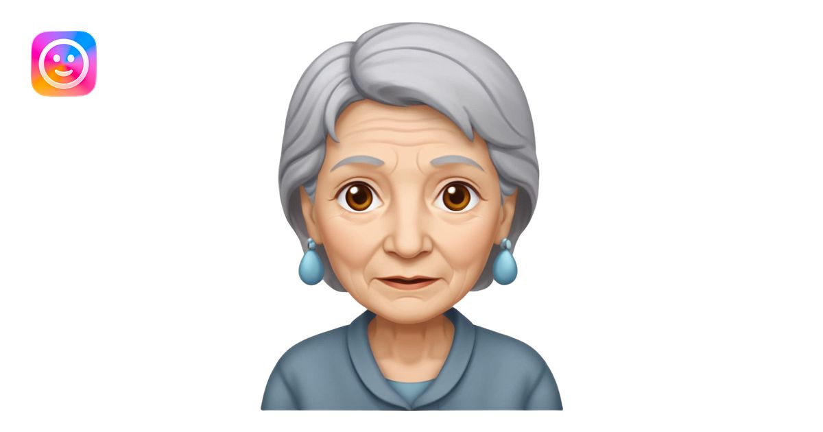 grey hair old woman emoji | AI Emoji Generator