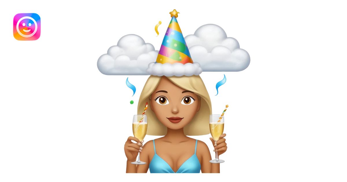 the last one is the best. add clouds around her head emoji | AI Emoji ...