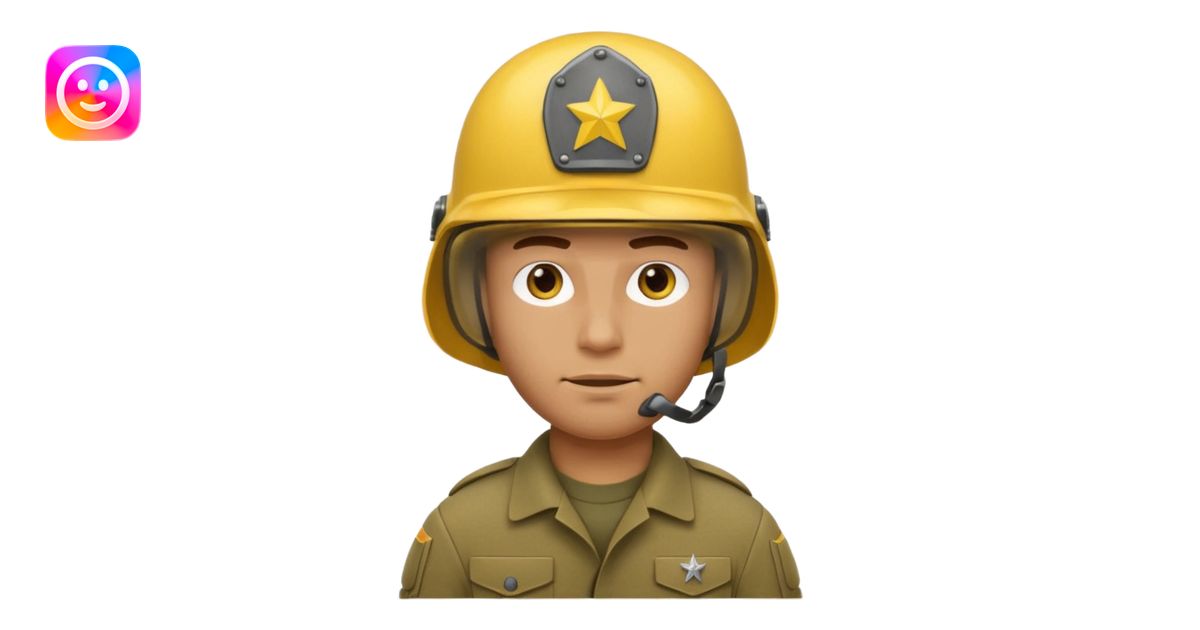 Soldier just face generic yellow with helmet no insignia emoji | AI ...