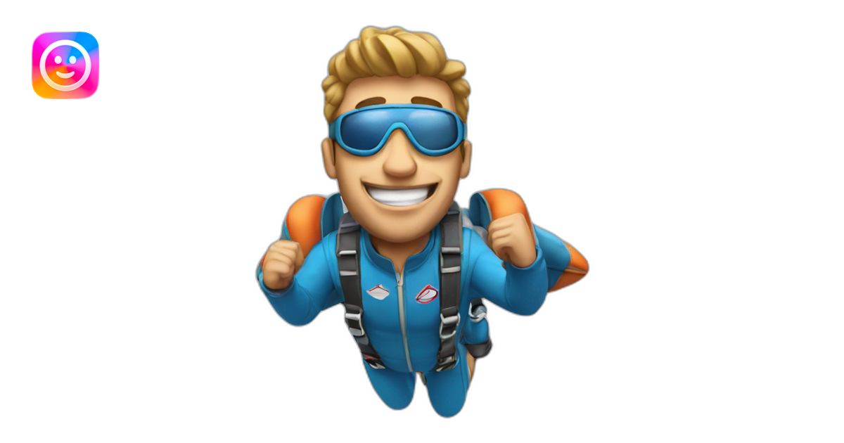 Men skydiving emoji | AI Emoji Generator