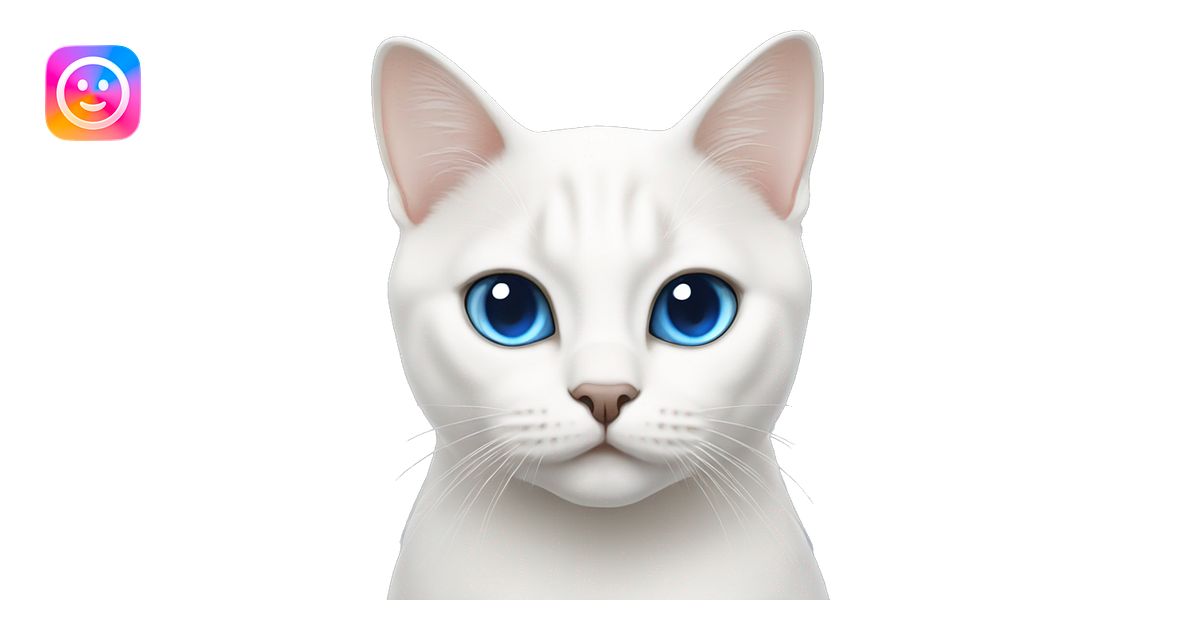 White British short hair cat with blue eyes emoji | AI Emoji Generator