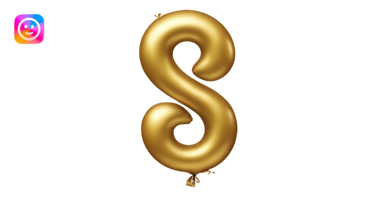 Number eight Golden balloon emoji | AI Emoji Generator