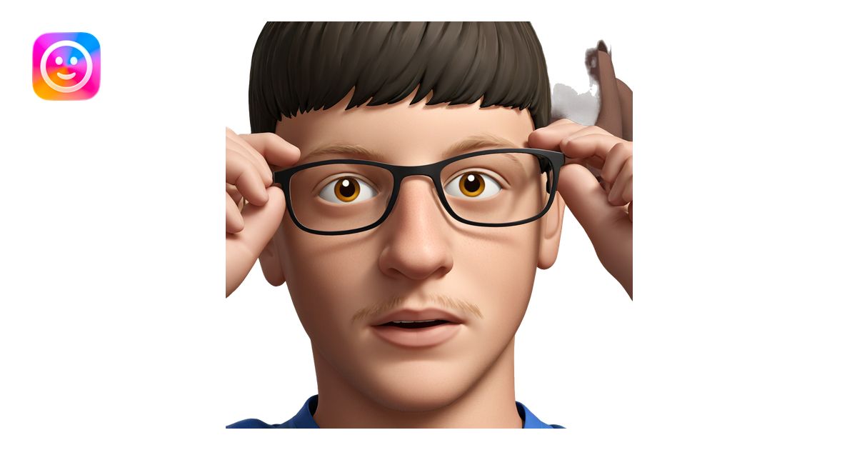 boy adjusting glasses portrait emoji | AI Emoji Generator