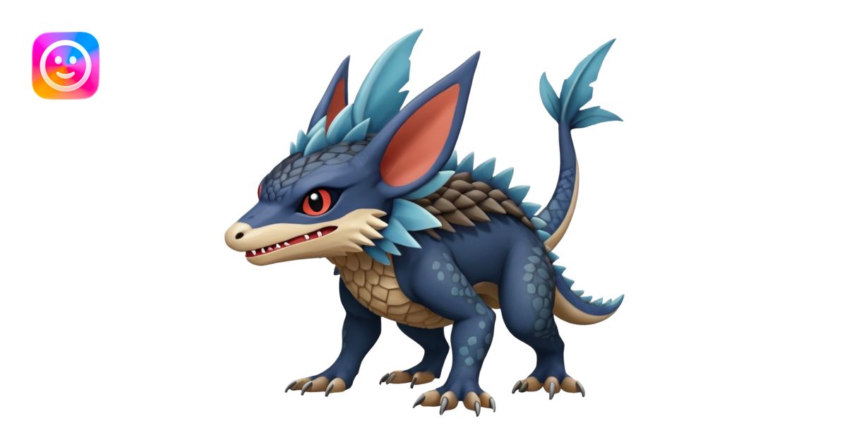 exotic Fakémon-Pokémon-Trico-Nargacuga-Vernid-creature emoji | AI Emoji ...