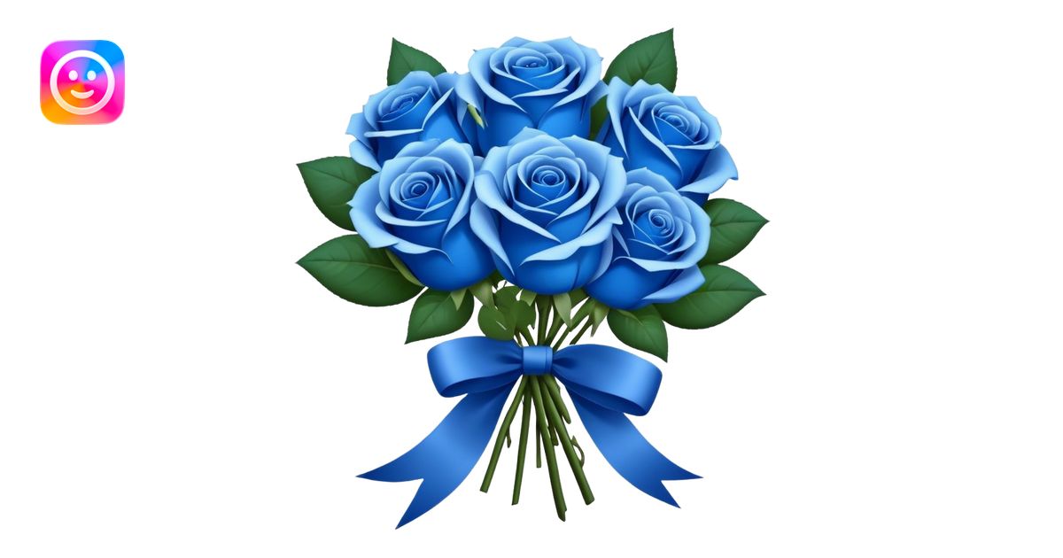 bouquet of blue roses emoji | AI Emoji Generator