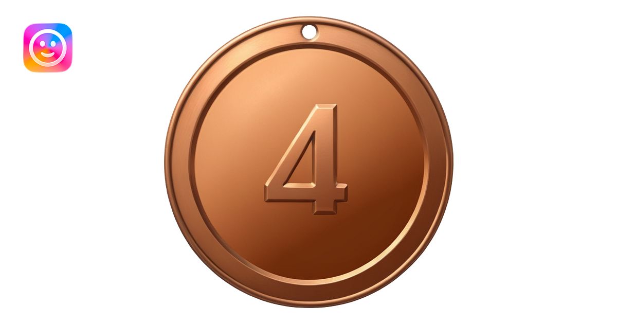 Design a medal for a 4th place emoji | AI Emoji Generator