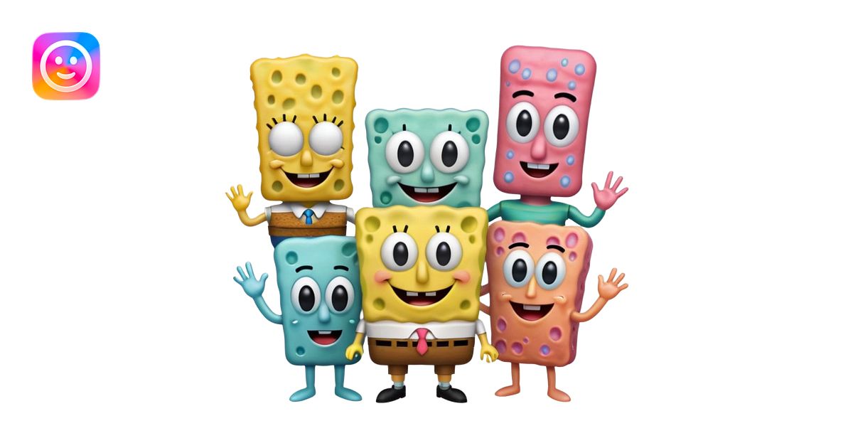 You want to make the emoji of SpongeBob and her friends real emoji | AI ...