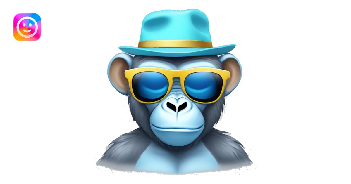 light blue gorilla tag monkey with angel wing hat and chromatic ...
