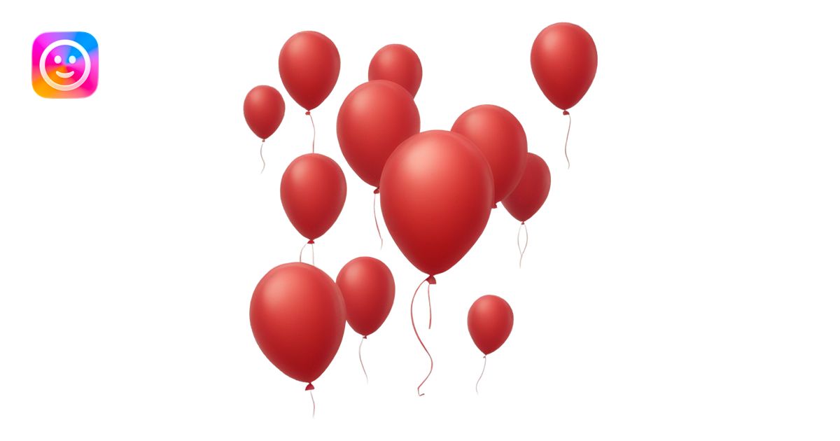 Red balloon smiling emoji | AI Emoji Generator