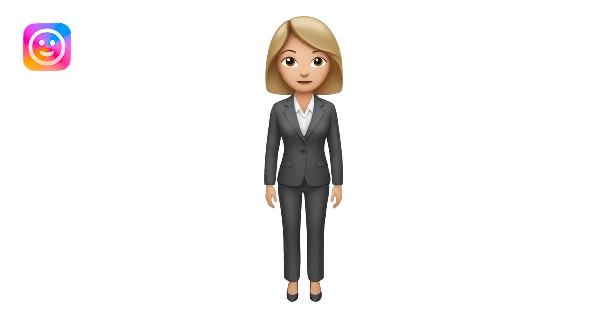 business woman with characters in her forties in full suit dark blond ...