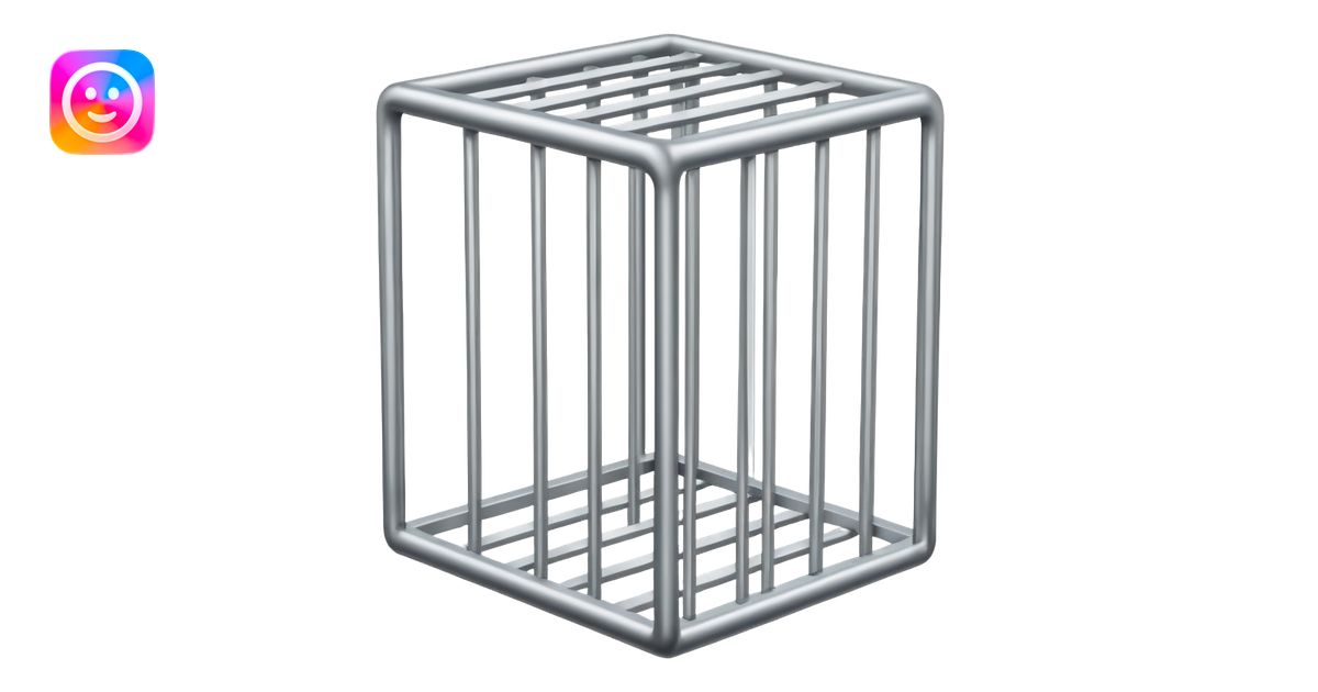simple cage thin bars straight square surface emoji | AI Emoji Generator