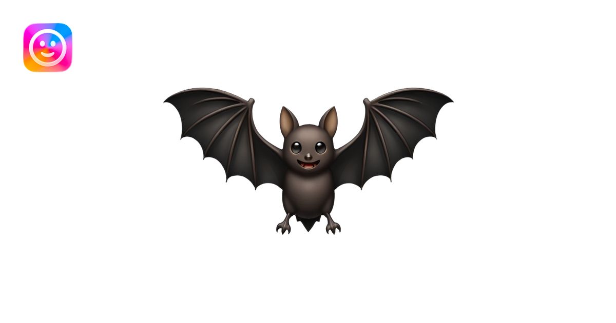 Bat – Flying bat with spread wings emoji | AI Emoji Generator