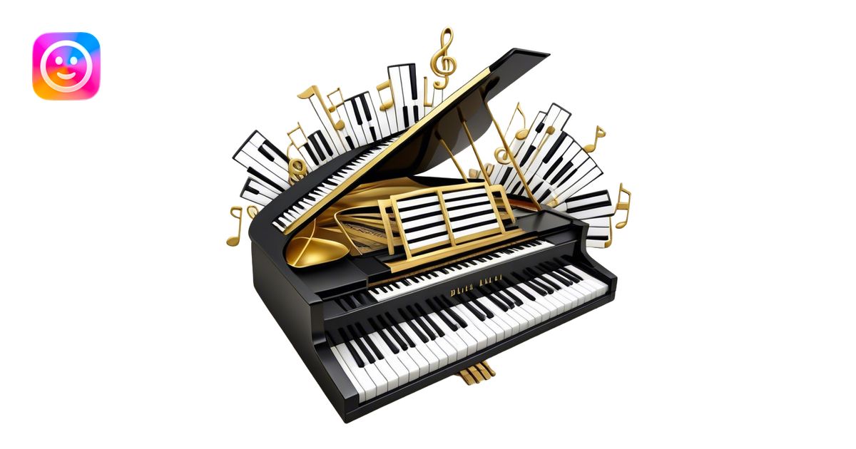 Create a detailed and elegant emoji collage representing keyboard ...