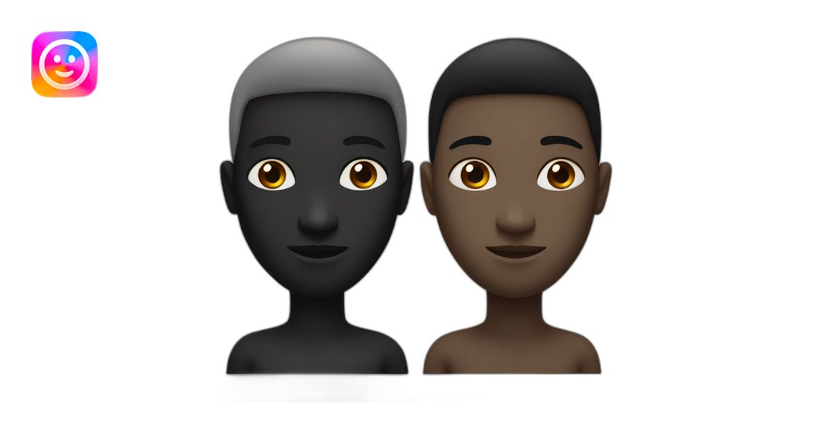 Face with half black skin and half white skin emoji | AI Emoji Generator