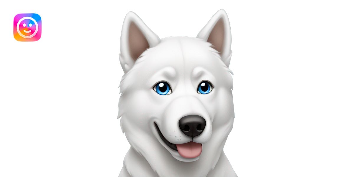 white husky with 1 blue eye and 1 brown emoji | AI Emoji Generator