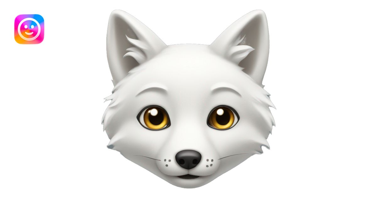 Cute white fox emoji | AI Emoji Generator