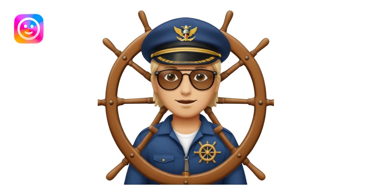 person at sailing boat wheel, emoji | AI Emoji Generator