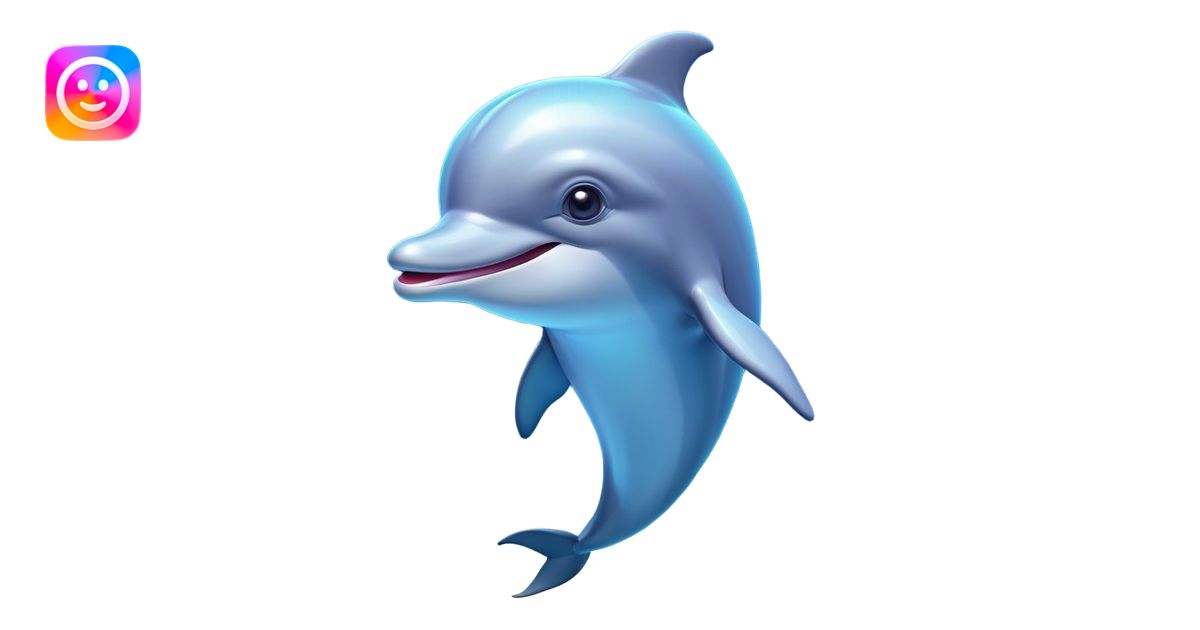Cinematic Comical Bottlenose Dolphin Portrait Emoji, Head tilted ...