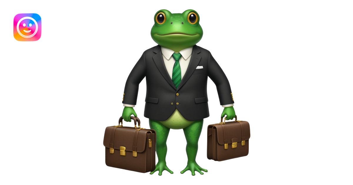 frog with a suit and tie and a briefcase emoji | AI Emoji Generator