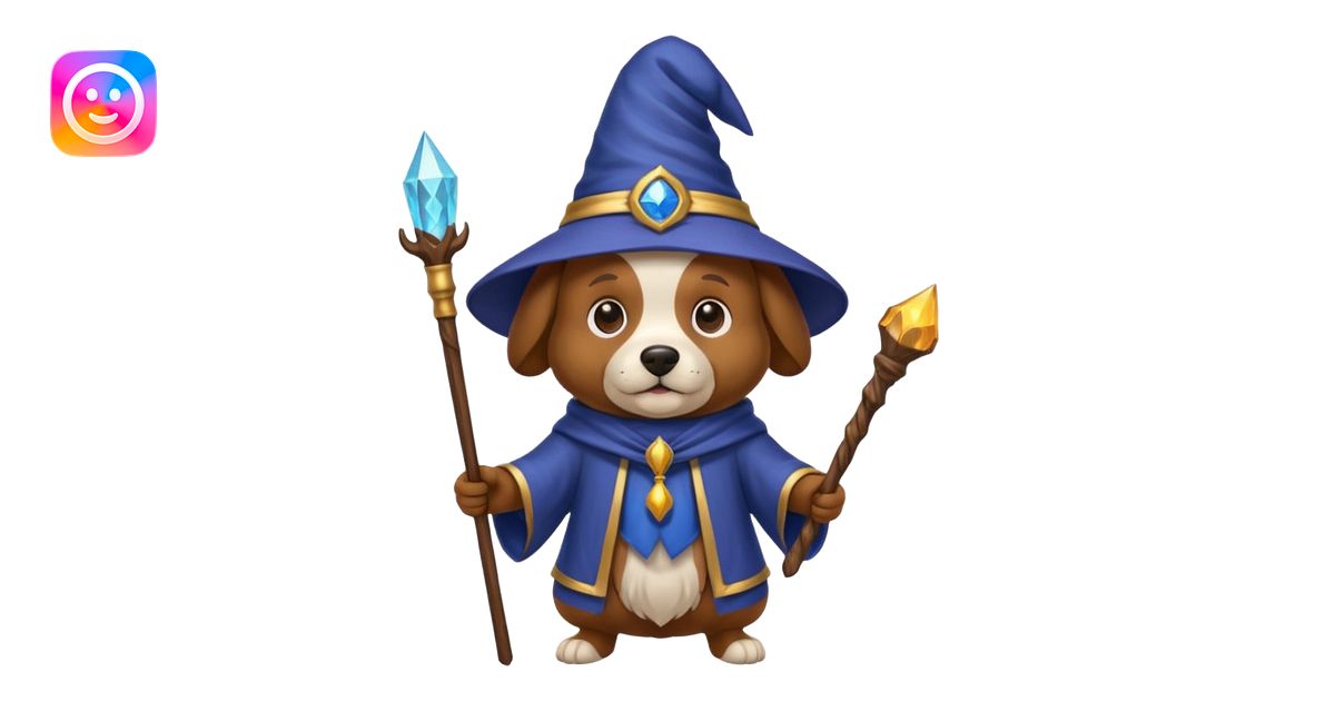 Dog wizard emoji | AI Emoji Generator