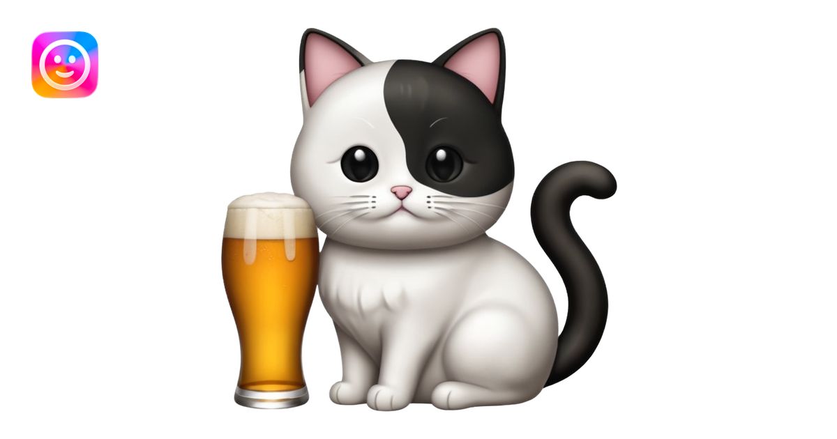 Un chat qui boit une bière emoji | AI Emoji Generator