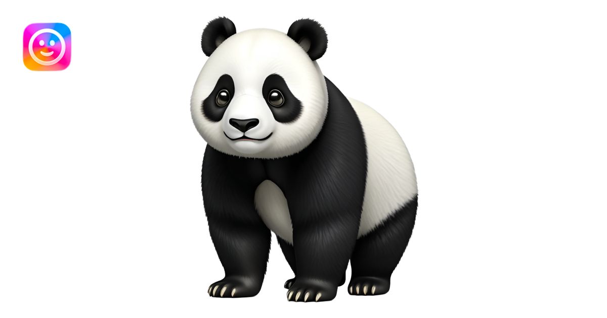 cinematic-[panda bear]-realistic-full-body-standing on all fours-emoji ...