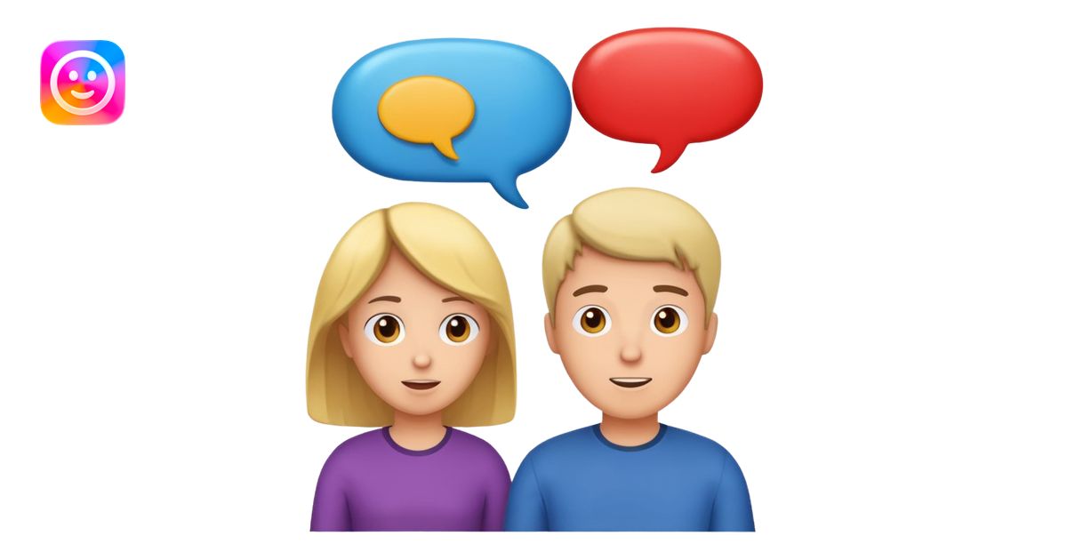 two people talking with dialog balloons emoji | AI Emoji Generator