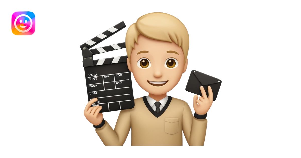 playful video editor emoji with clapperboard and timeline emoji | AI ...