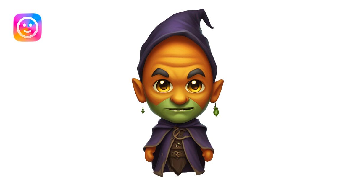half-orc male wizard necromancer pumpkin emoji | AI Emoji Generator